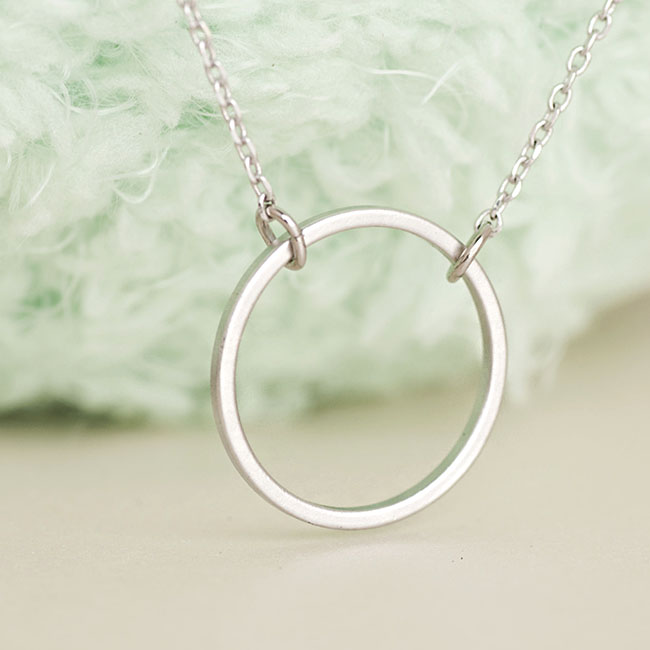 Tiny Round Circle Hoop Necklace, Minimalist Inspired, Gold Or Silver ...