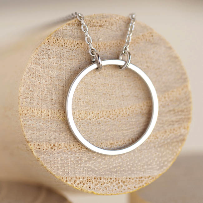 Tiny Round Circle Hoop Necklace, Minimalist Inspired, Gold Or Silver ...